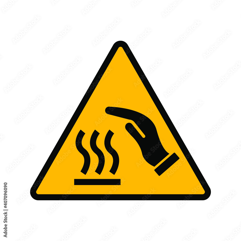 Vector and illustration graphic Caution do not touch hot surface symbol ...