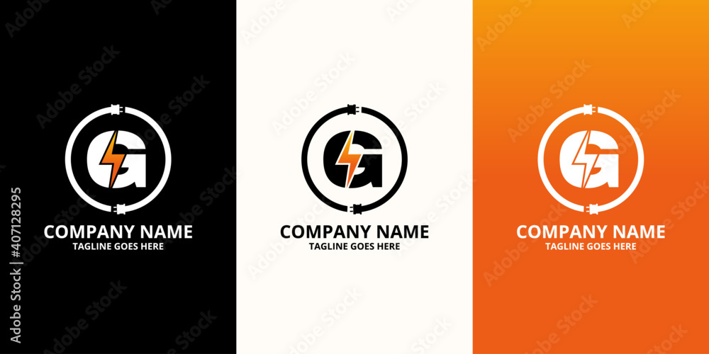 Flash initial letter G Logo Icon Template. Illustration vector graphic ...
