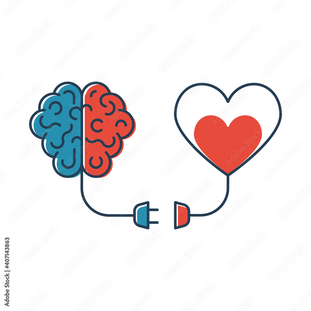 Brains and heart are connected. Heart and brain work together ...