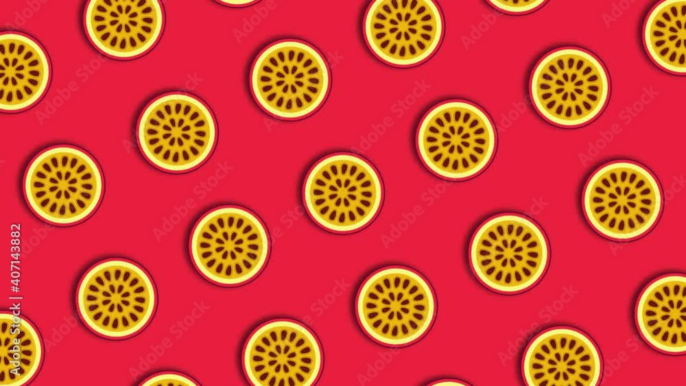 fruit slices in a pattern rotating in loop animated background 4K Stock ...
