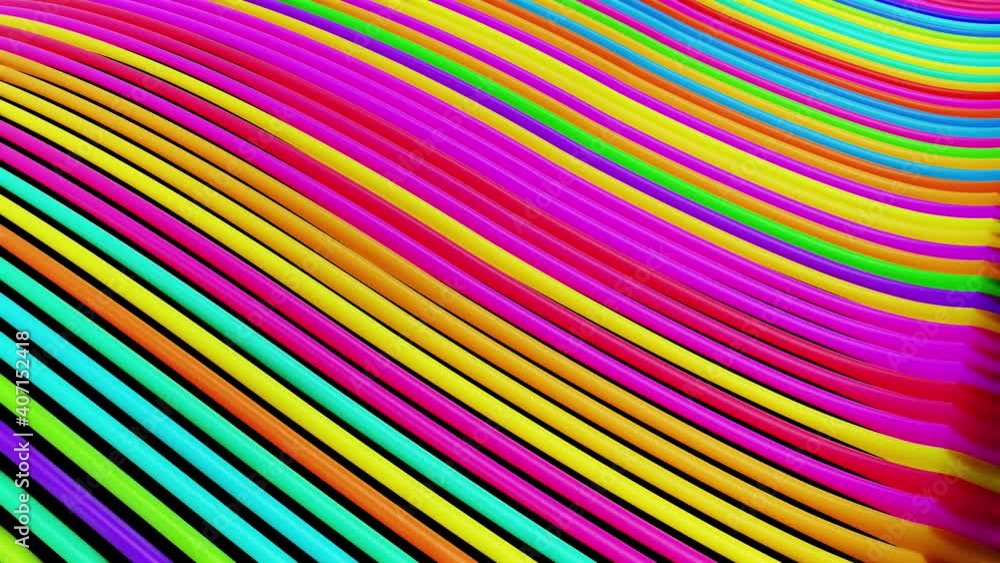 abstract geometric looped bg with multicolor curved tubes form stripe ...
