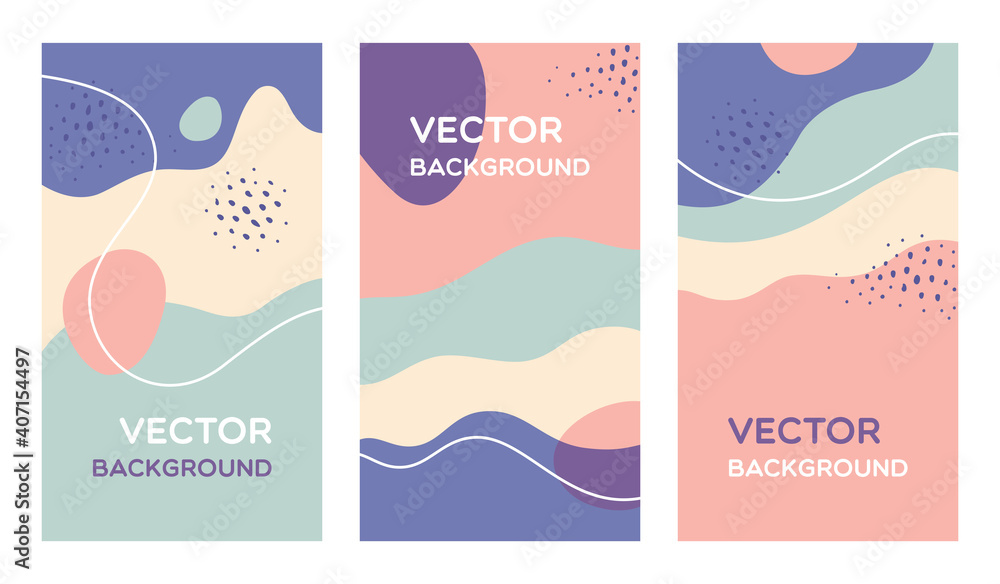 Vector set of design templates in simple modern style with abstract ...