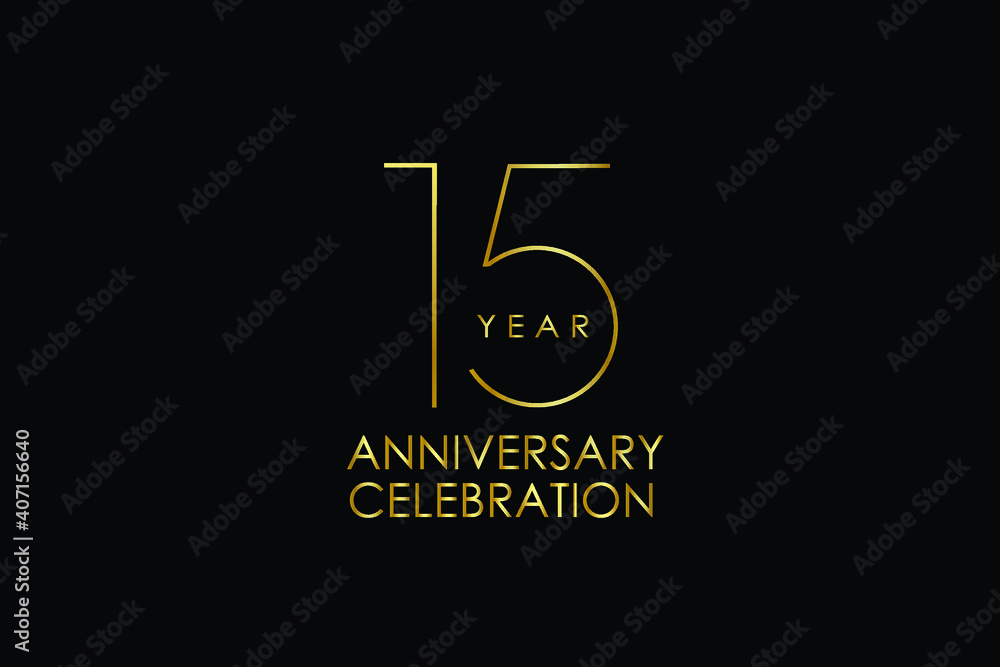 15 year anniversary celebration logotype. anniversary logo with Red ...