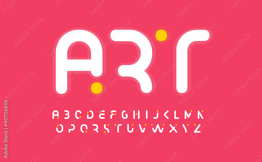 Art creative alphabet, modern abstract font design.Uppercase cropped ...