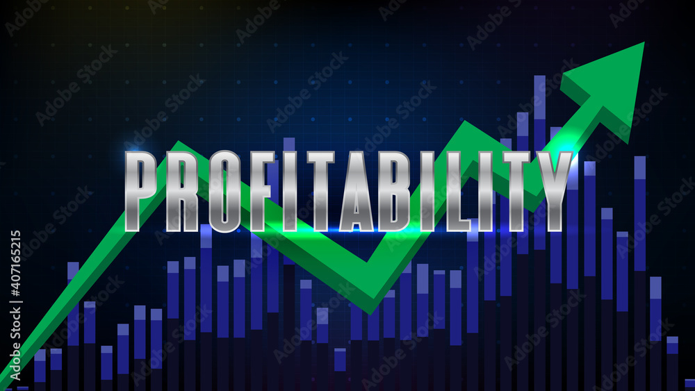 abstract futuristic blue background of profitability stock market with ...