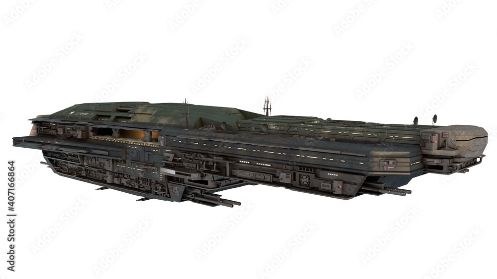 interstellar battle cruiser, spaceship for science fiction projects ...