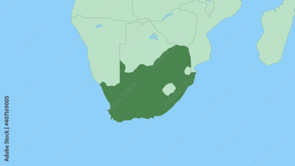 Map of South Africa with pin of country capital. South Africa Map with ...