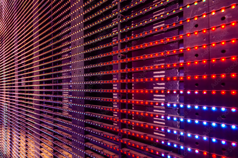 LED Outdoor Media Facade, digital signage screen. Exterior facade light ...