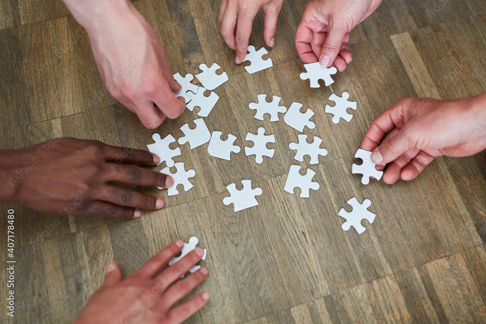 People play a puzzle for memory training Stock Photo | Adobe Stock
