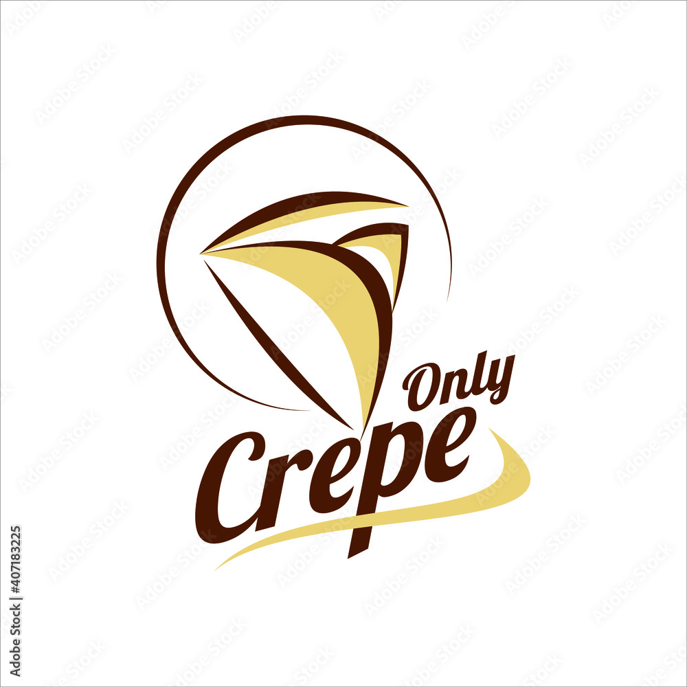 Crepe Logo Design food illustration label template sweet pancake ...
