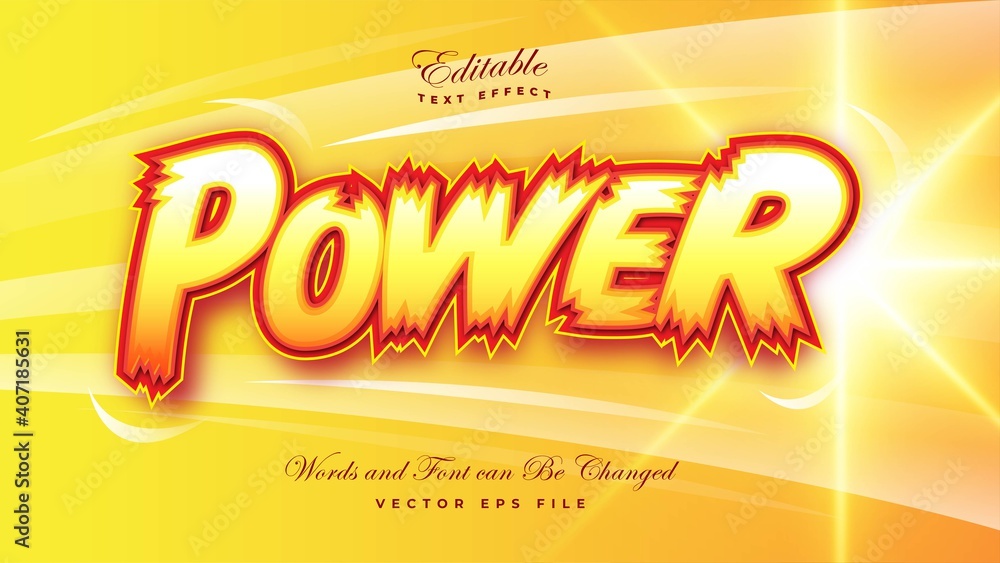 Power Text Effect - Editable Mockup Text Effect Stock Vector | Adobe Stock