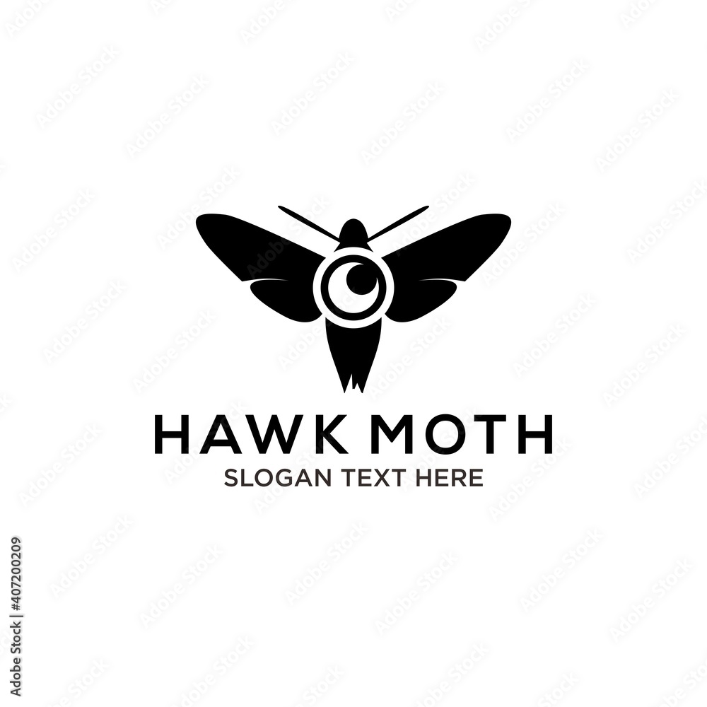 hawk moth logo design vector Stock Vector | Adobe Stock