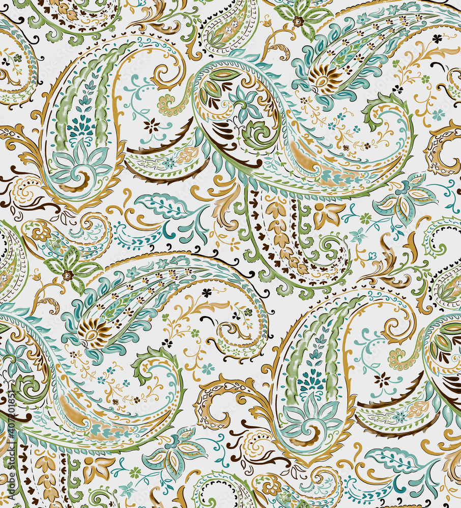 Paisley seamless pattern print background ,wallpaper, card Stock ...