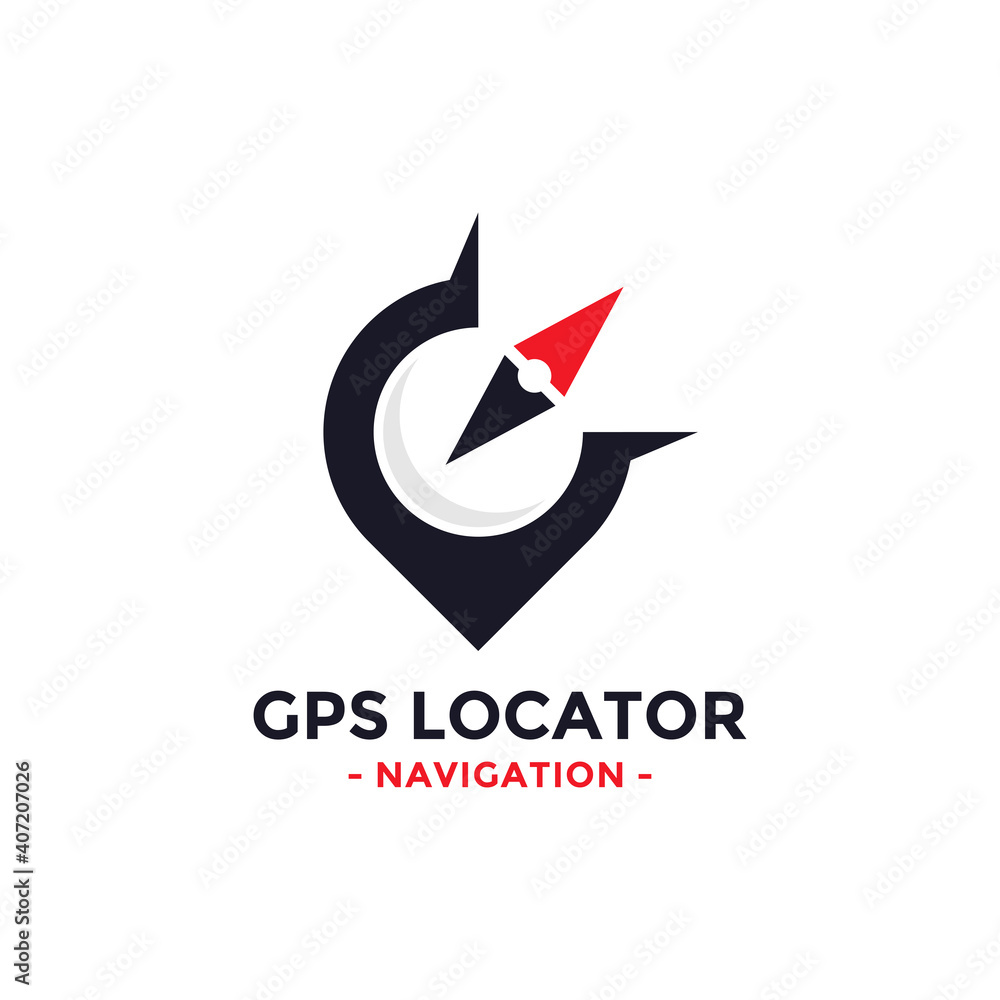 Gps locator logo design template. Compass and gps map location icon ...