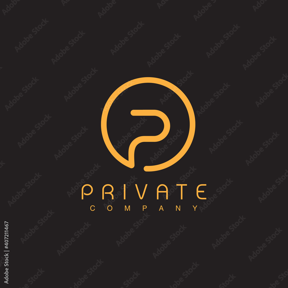 Circle P letter logo design template Stock Vector | Adobe Stock