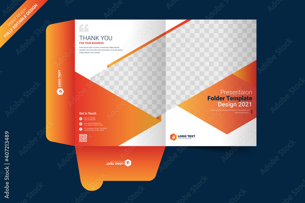 Presentation folder template design, Folder design, cover for catalog ...