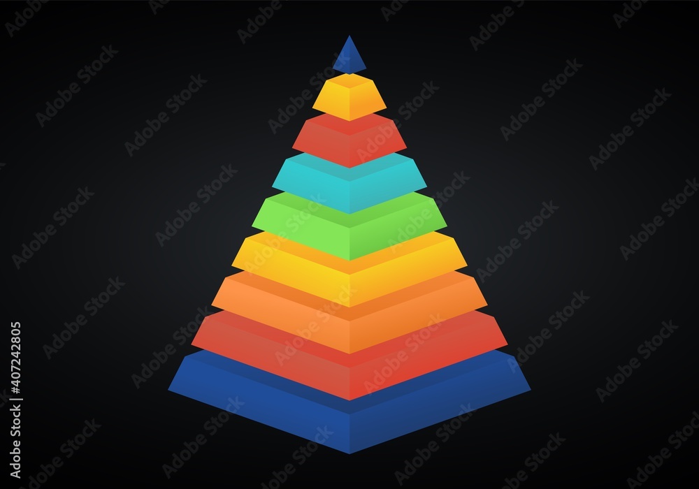 Vector 3d pyramid infographic. Business progress infographics concept ...