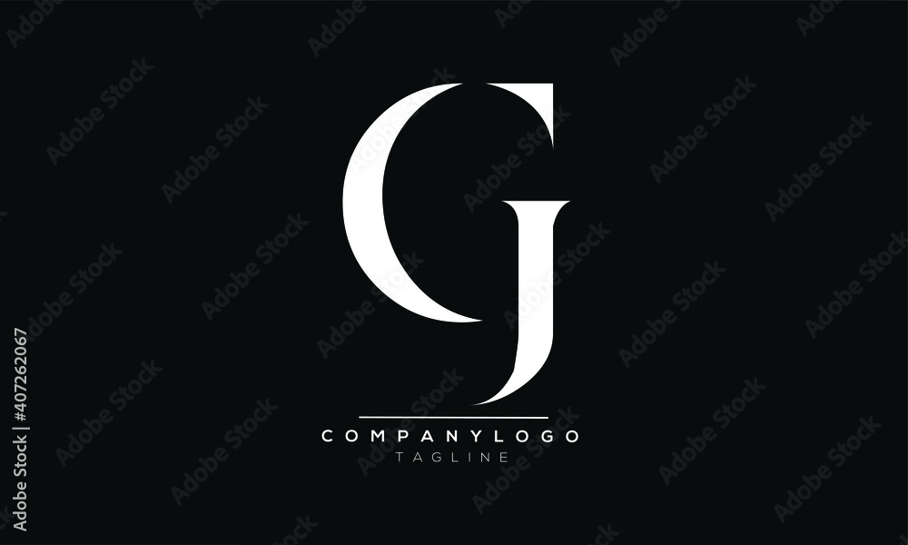 GJ icon monogram letter text alphabet logo design Stock Vector | Adobe ...