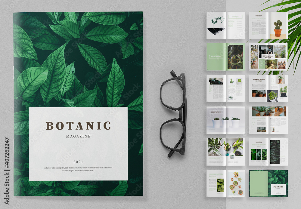 Botanic Magazine Layout Stock Template | Adobe Stock