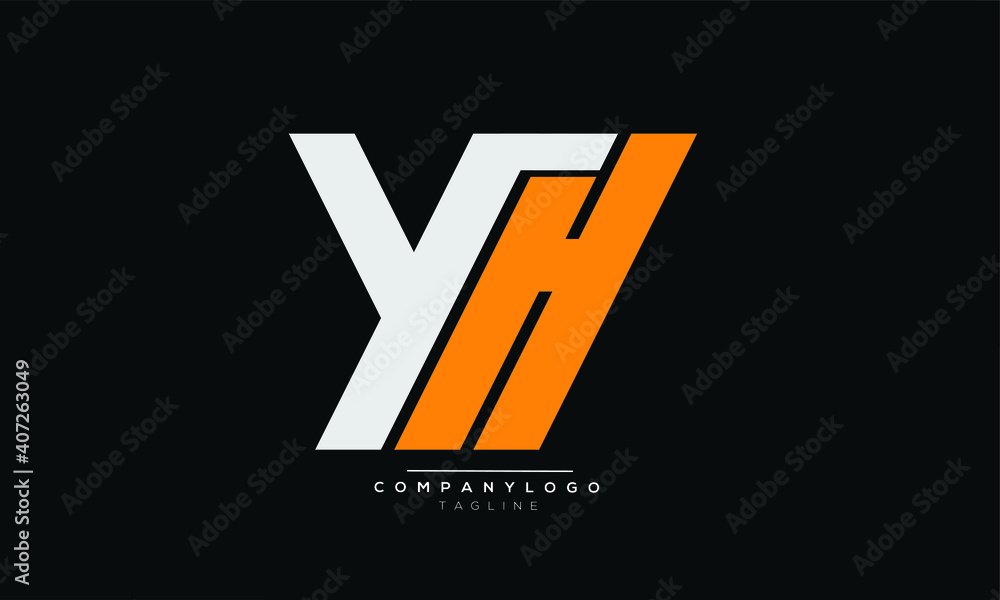 YH icon monogram letter text alphabet logo design Stock Vector | Adobe ...