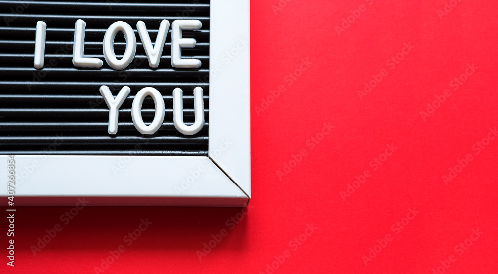 I love you in white letters on a framed blackboard. Whiteboard for ...