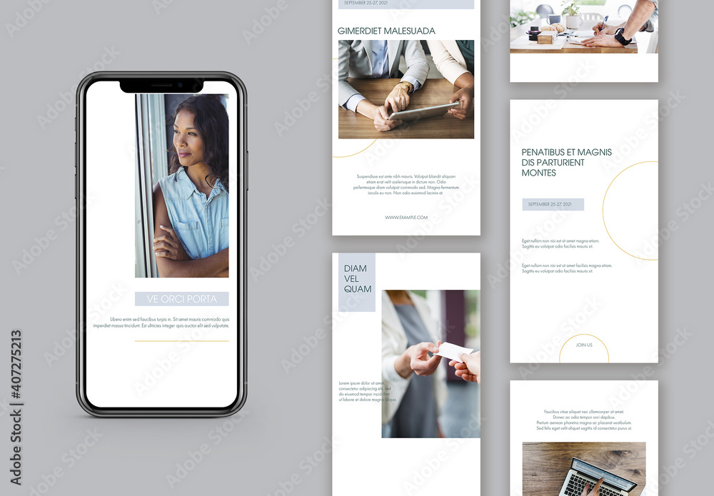 Minimalistic Blue and White Story Layout Stock Template | Adobe Stock