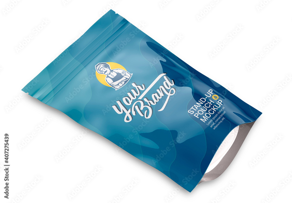 Matte or Glossy Stand-Up Pouch Mockup Stock Template | Adobe Stock