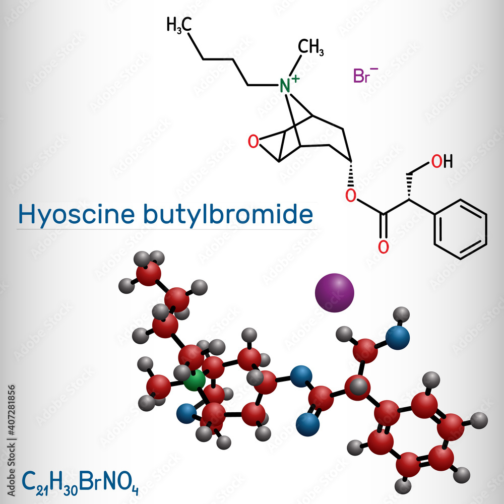 Hyoscine butylbromide, scopolamine butylbromide, butylscopolamine ...