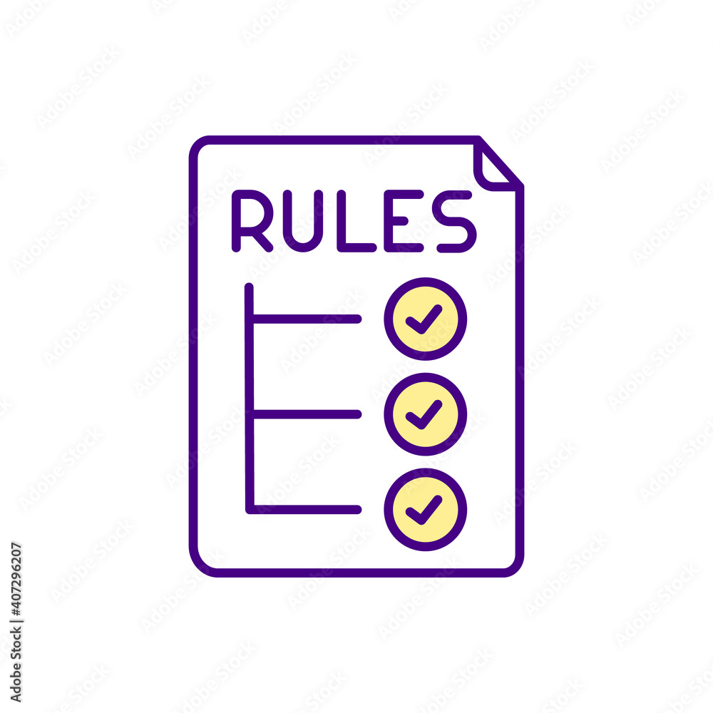 Video game rules RGB color icon. Video game design components ...