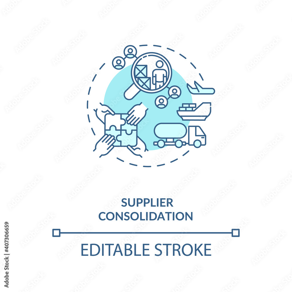 Supplier consolidation concept icon. Product quality improvement idea ...