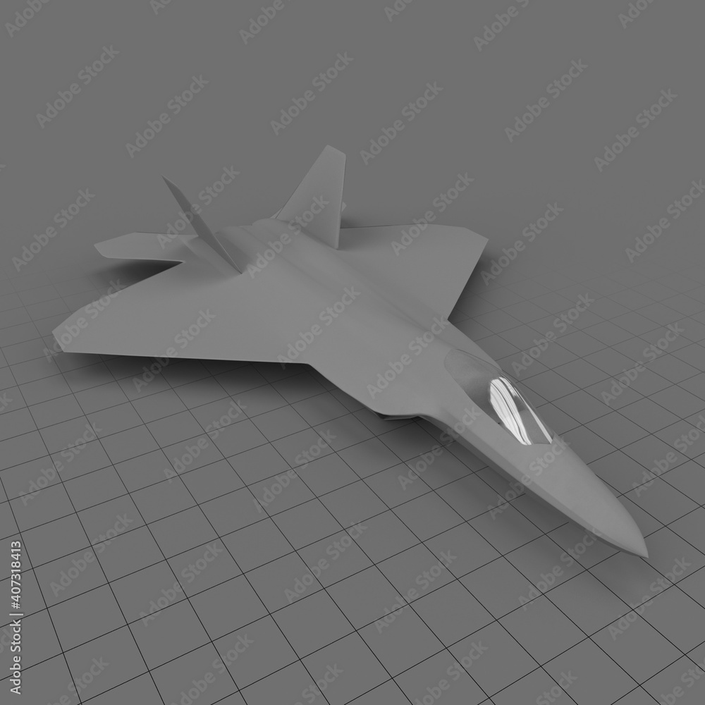 Stylized stealth fighter jet Stock 3D asset | Adobe Stock