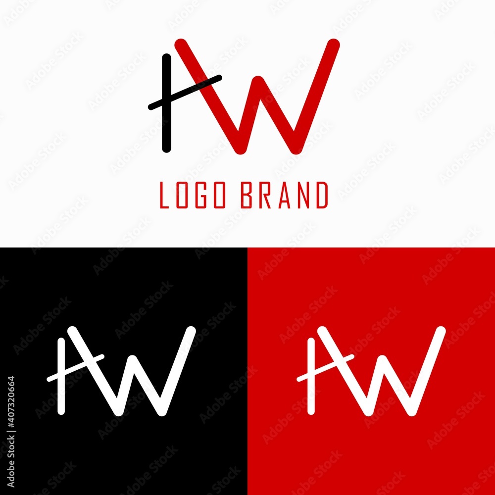 logo vector design combined letter A and letter W. with a simple and ...