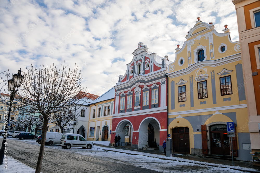Baroque houses No. 31 and 32 in Jungmannova street, Narrow picturesque ...