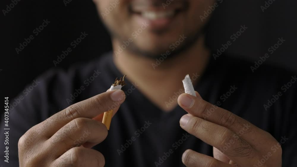 World No Tobacco Day. The young man quit smoking for his good health ...