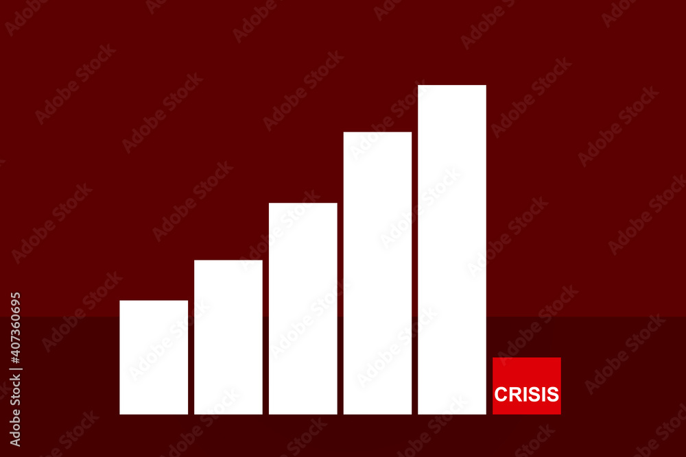 Growing schedule turns sharply into a crisis. Financial crisis concept ...