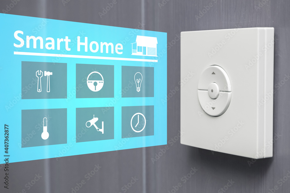 Switch for smart house control. Buttons to control smart house ...