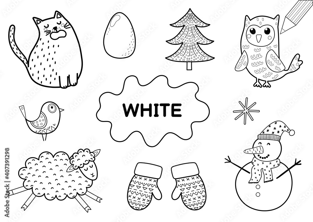 Color the elements in white. Coloring page for kids. Educational ...