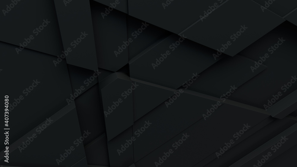 Dark tech background, with a geometric 3D structure. Clean, minimal ...