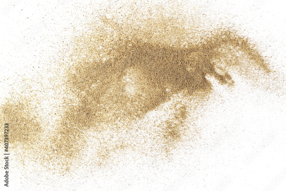 Desert sand dust isolated on white background with clipping path, top ...