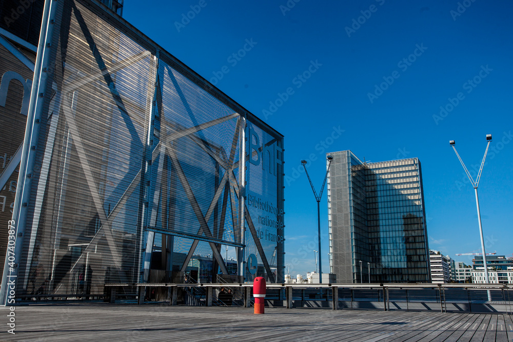 PARIS, FRANCE - OCTOBER 4, 2016- Built in 1995, the landmark glass ...