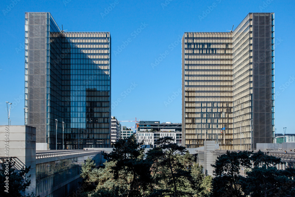 PARIS, FRANCE - OCTOBER 4, 2016- Built in 1995, the landmark glass ...