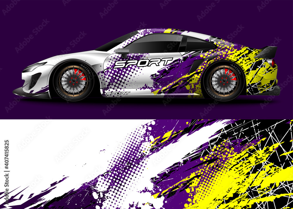 Abstract background racing sport car for wrap decal sticker design and ...