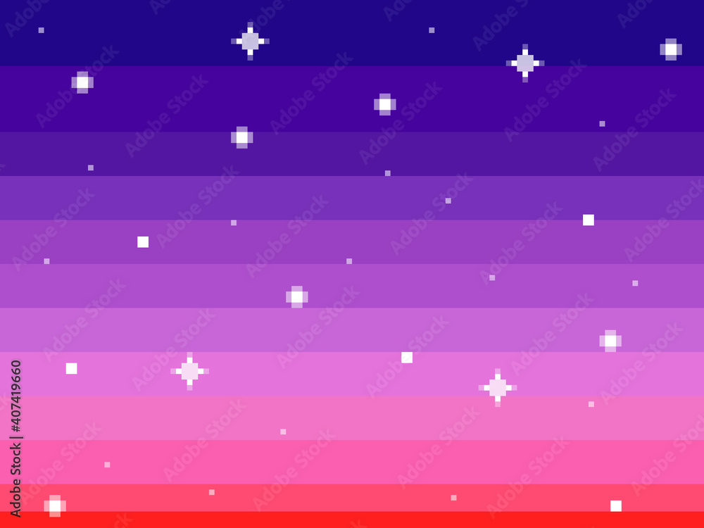 Ilustrace „A sky full of stars, in pixel art vaporwave style (big ...