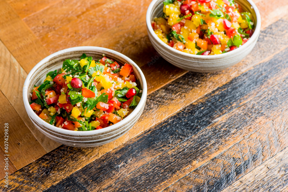 Mediterranean Mezze Salad. A Mediterranean classic Israeli salad made ...