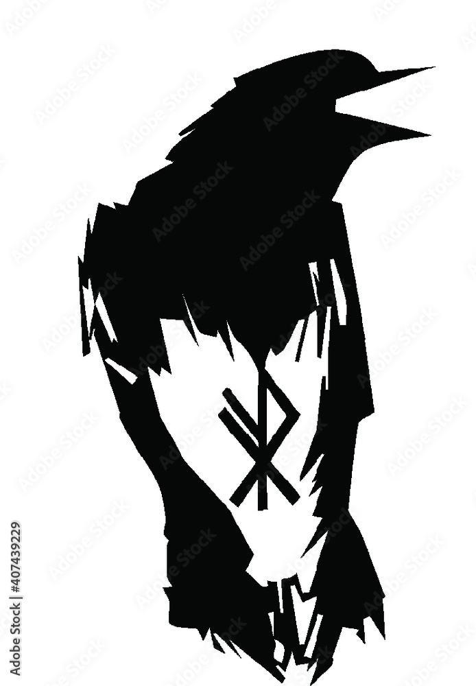Sigil Crow Stock Vector | Adobe Stock