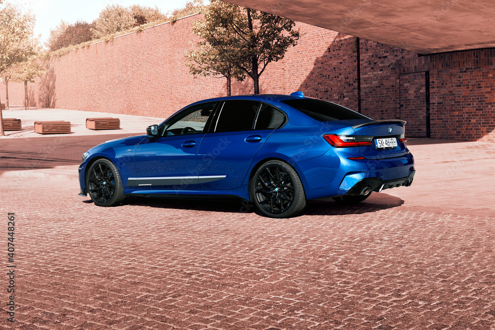 BMW 330i with M Performance package, standing in front of the NOSPR ...