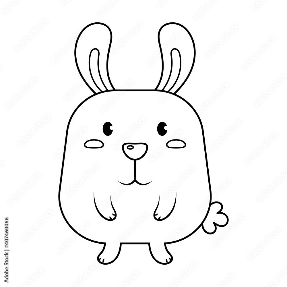 Cute fat bunny vector illustration cartoon isolated on white background ...