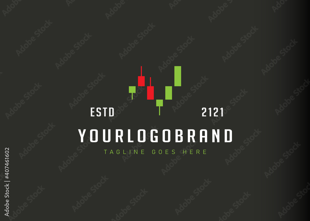 Trade logo design inspiration. Vector illustration of candlestick chart ...
