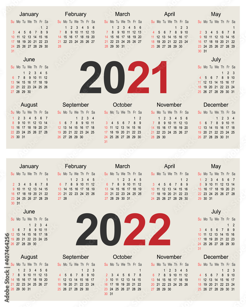 2021 and 2022 year calendar planner template Stock Vector | Adobe Stock