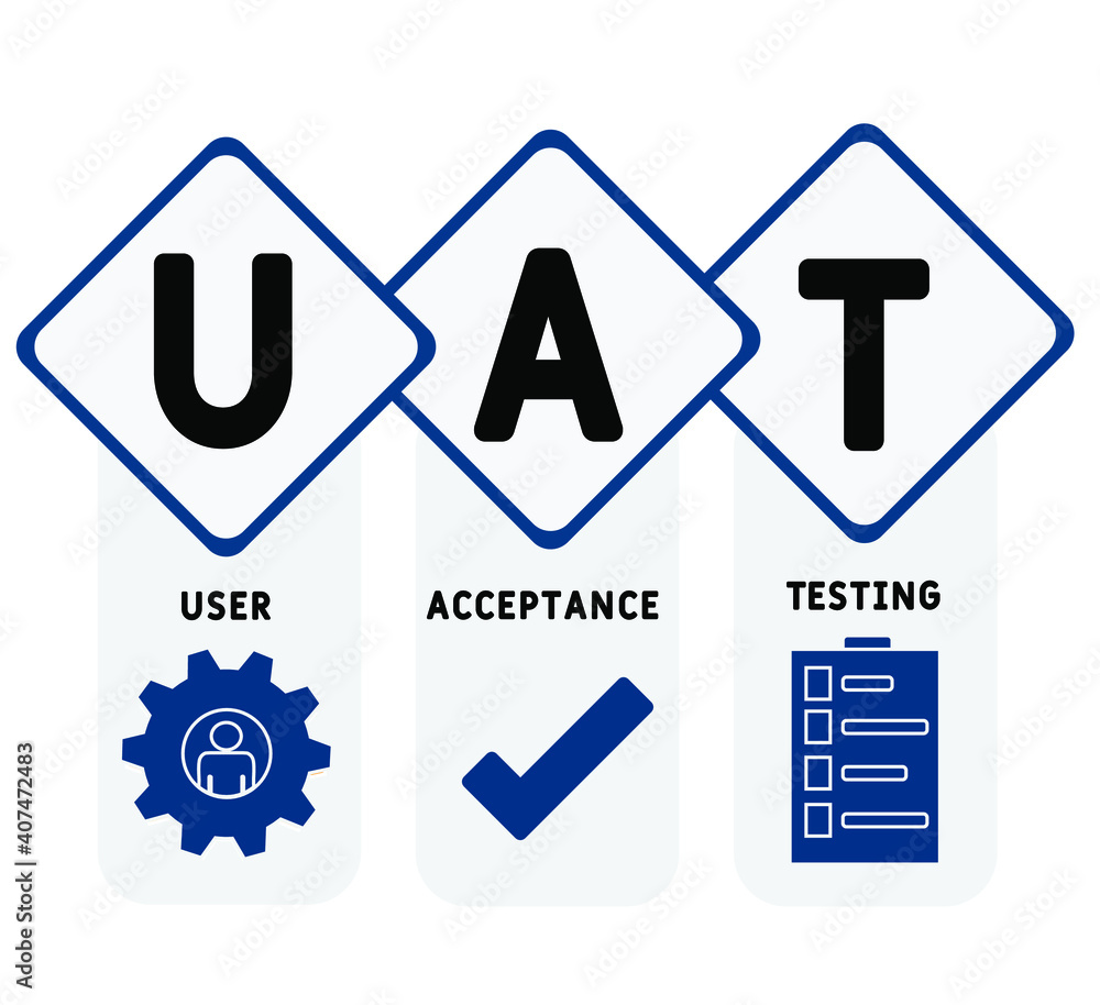 UAT - User Acceptance Testing acronym. business concept background ...